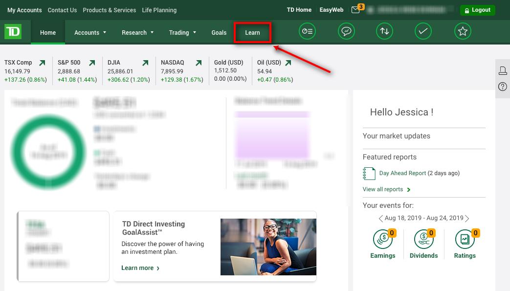 Learn How to Invest with TD Direct Investing Learning Centre - Jessica ...